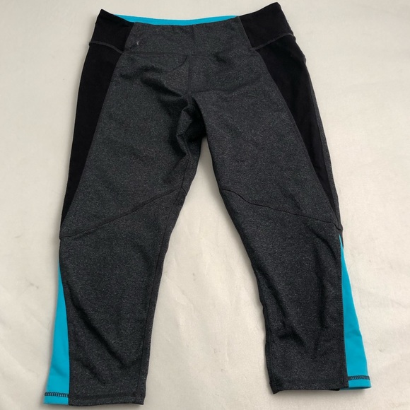 Kyodan | Pants & Jumpsuits | Kyodan Black And Turquoise Capri Workout ...